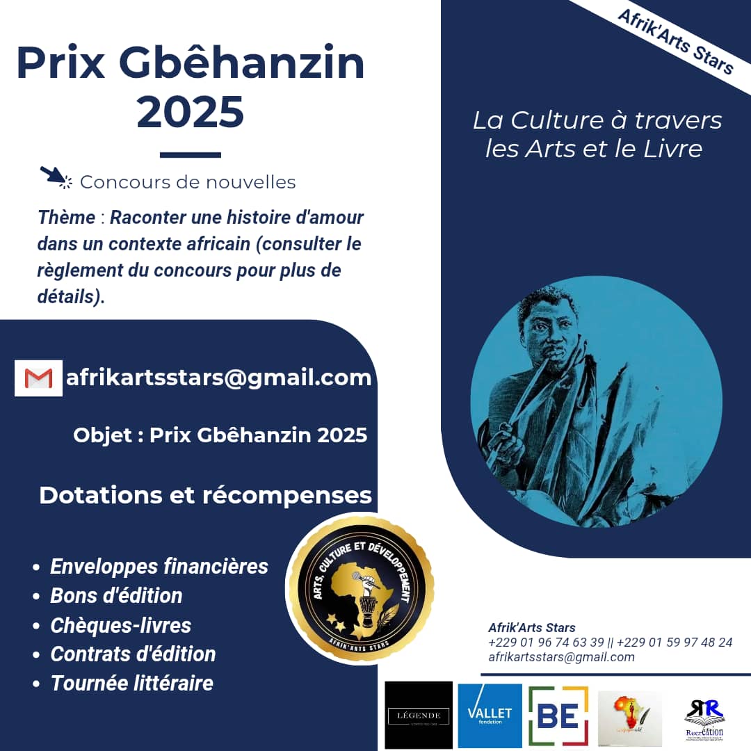 Concours d'écriture "Prix Gbêhanzin 2025" : Une opportunité unique pour ...